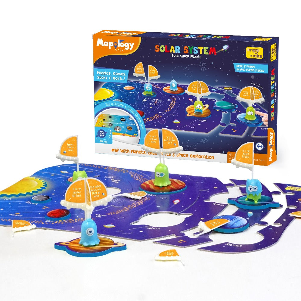 Buy Mapology Solar System Puzzle - 18 Pieces | Dual Side Puzzle (4-10 ...