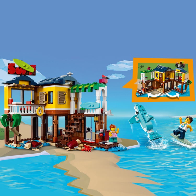 Buy 3-in-1 Lego Surfer Beach House Construction Set - 31118 (8-12 Years ...