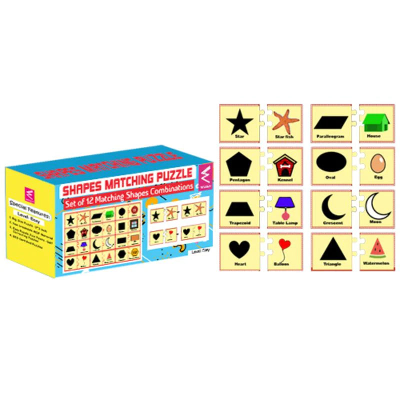 24 Pieces Wooden Shapes and Object Matching Puzzle (3-6 Years) – Snooplay