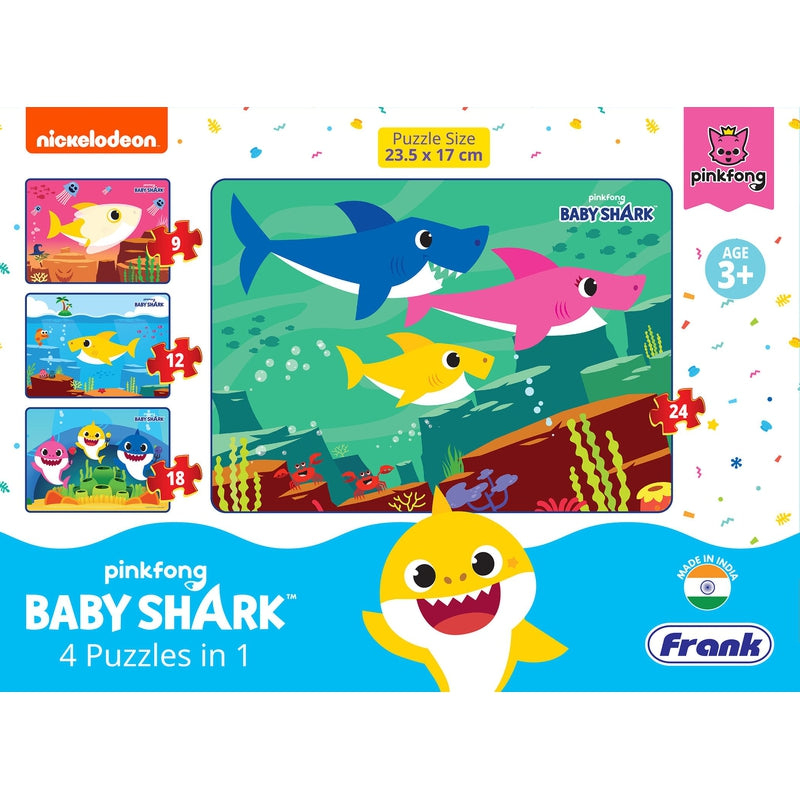 Buy Baby Shark - 4 in 1 Puzzle - 9, 12, 18 & 24 Pieces on Snooplay ...
