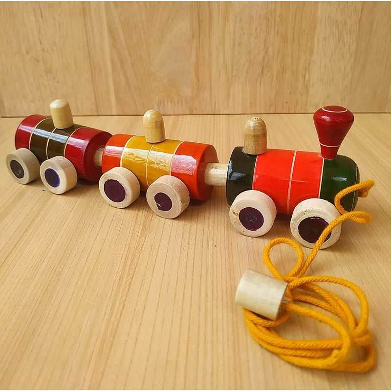 Buy Wooden Pull Along Toy (1-3 Years) - Train on Snooplay India