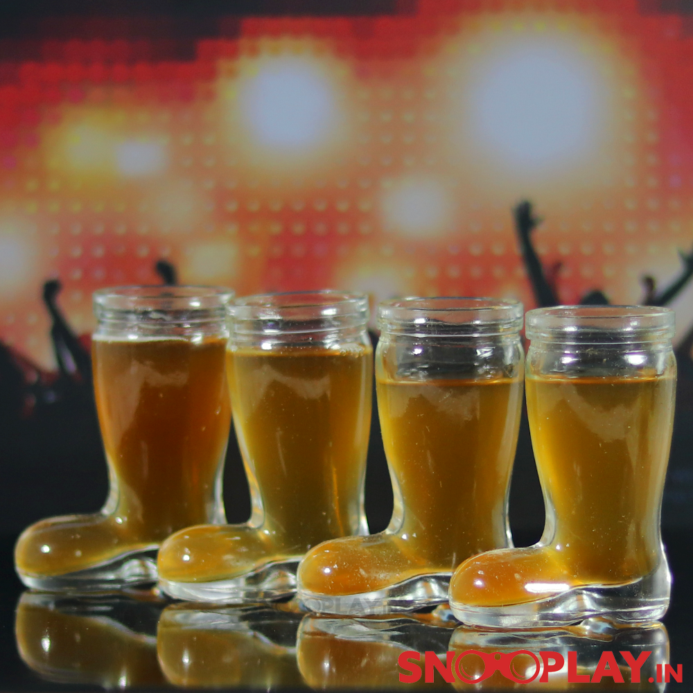 Buy Set of 4 Boot shaped shot glasses (Grown Ups) on Snooplay India