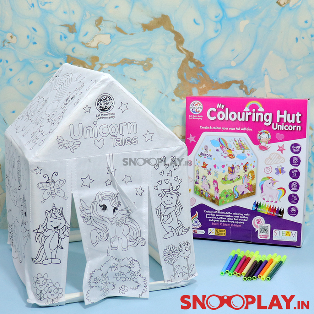 Buy Unicorn Theme Colouring Hut - Tent House (5-8 Years) on Snooplay India