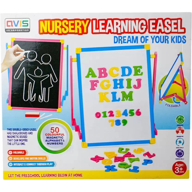 Buy Nursery Learning Easel with 50 Colorful Magnetic Alphabet & Numbers ...