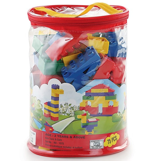 Kinder Blocks PVC Bag Building Blocks Set – 75 Pieces (2-6 Years ...