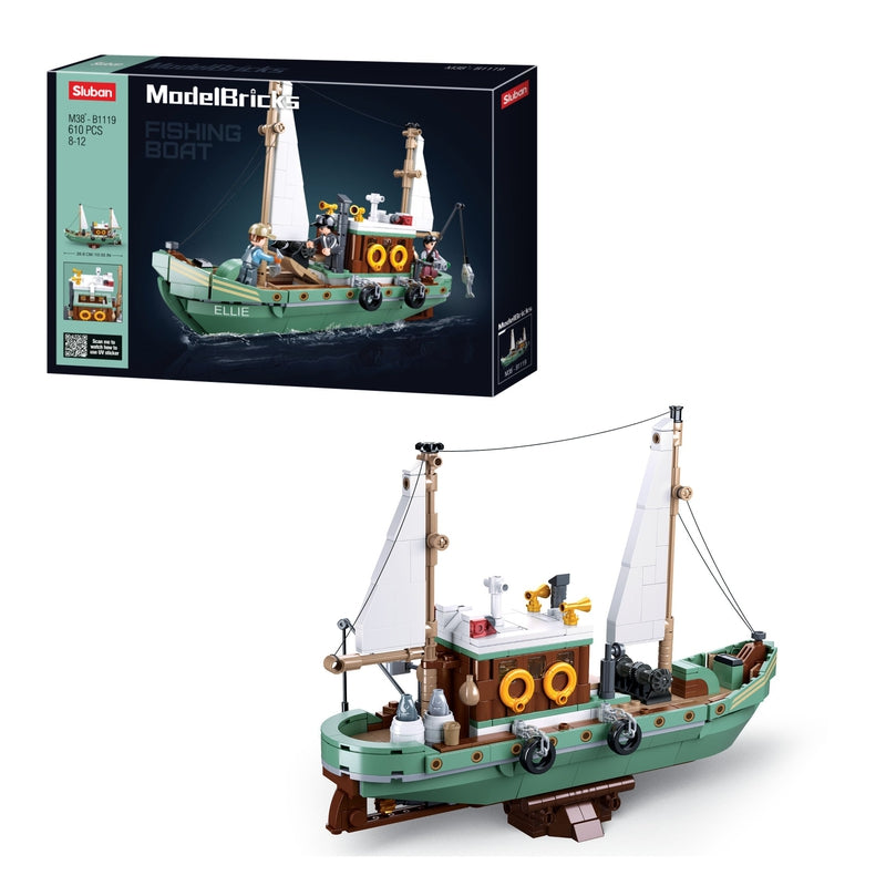 Buy Fishing Boat Building Blocks Kit (610 Pcs) on Snooplay India