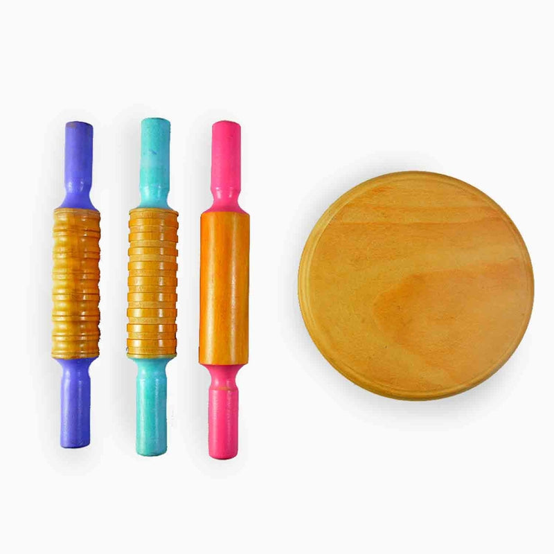 Buy Set of 3 - Wooden Rolling Pins & Boards (3-8 Years) on Snooplay India